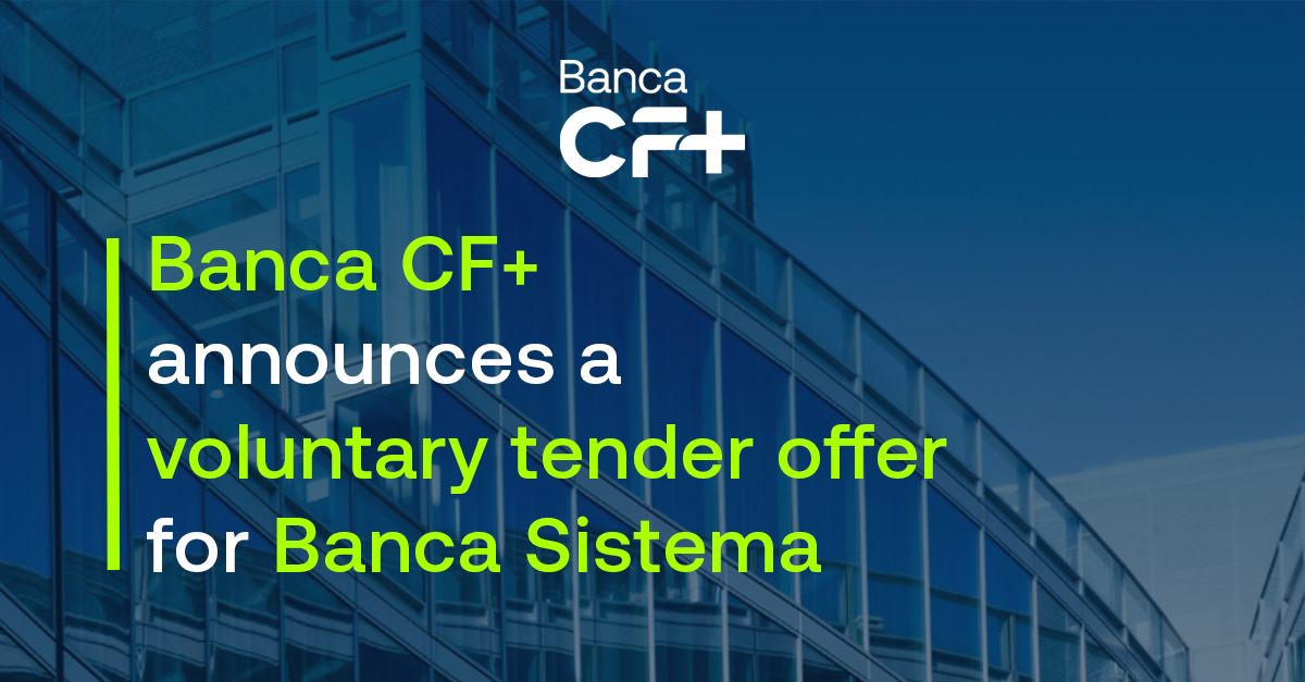 Tender Offer Banca Sistema - Banca CF+